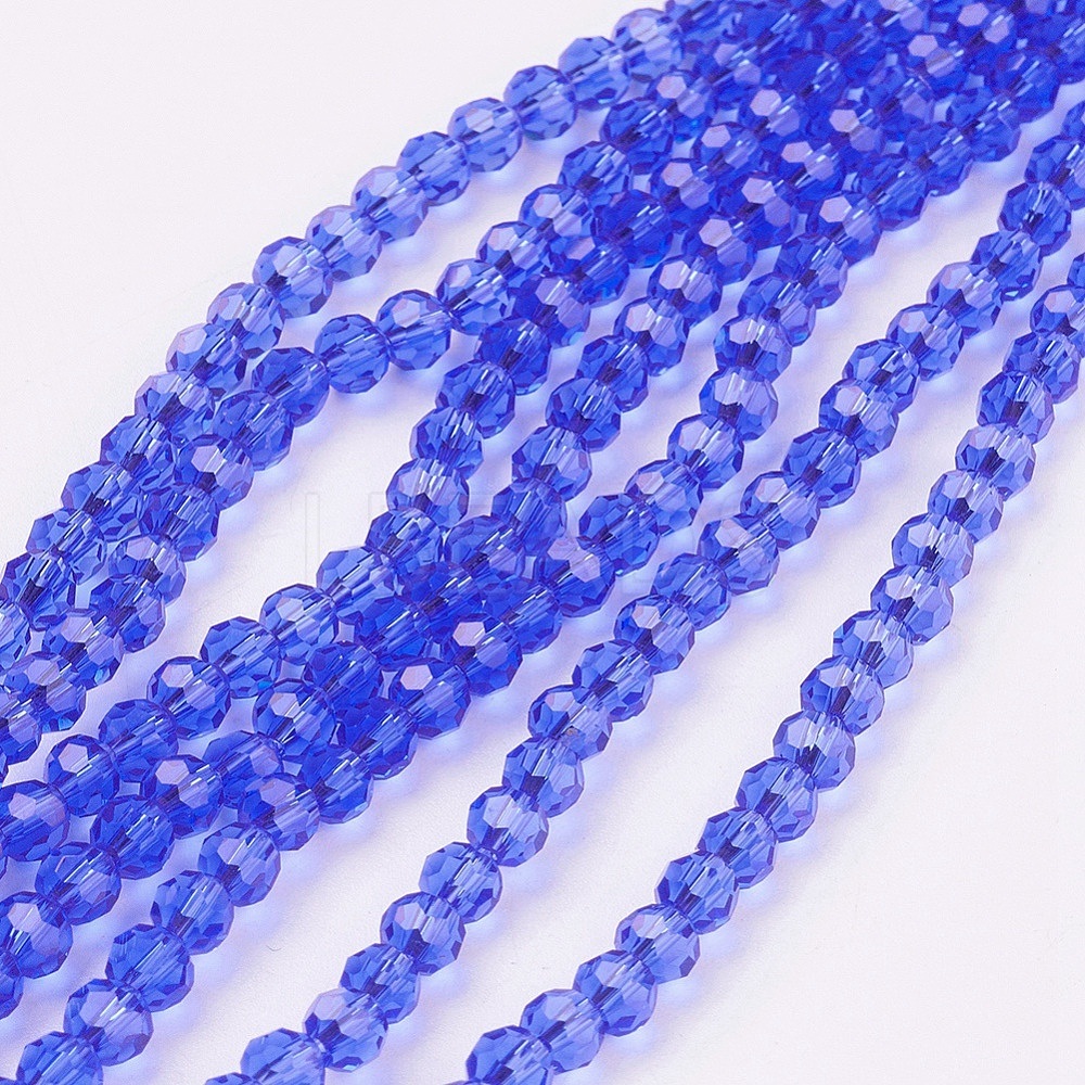 Faceted(32 Facets) Round Glass Beads Strands - Lbeads.com