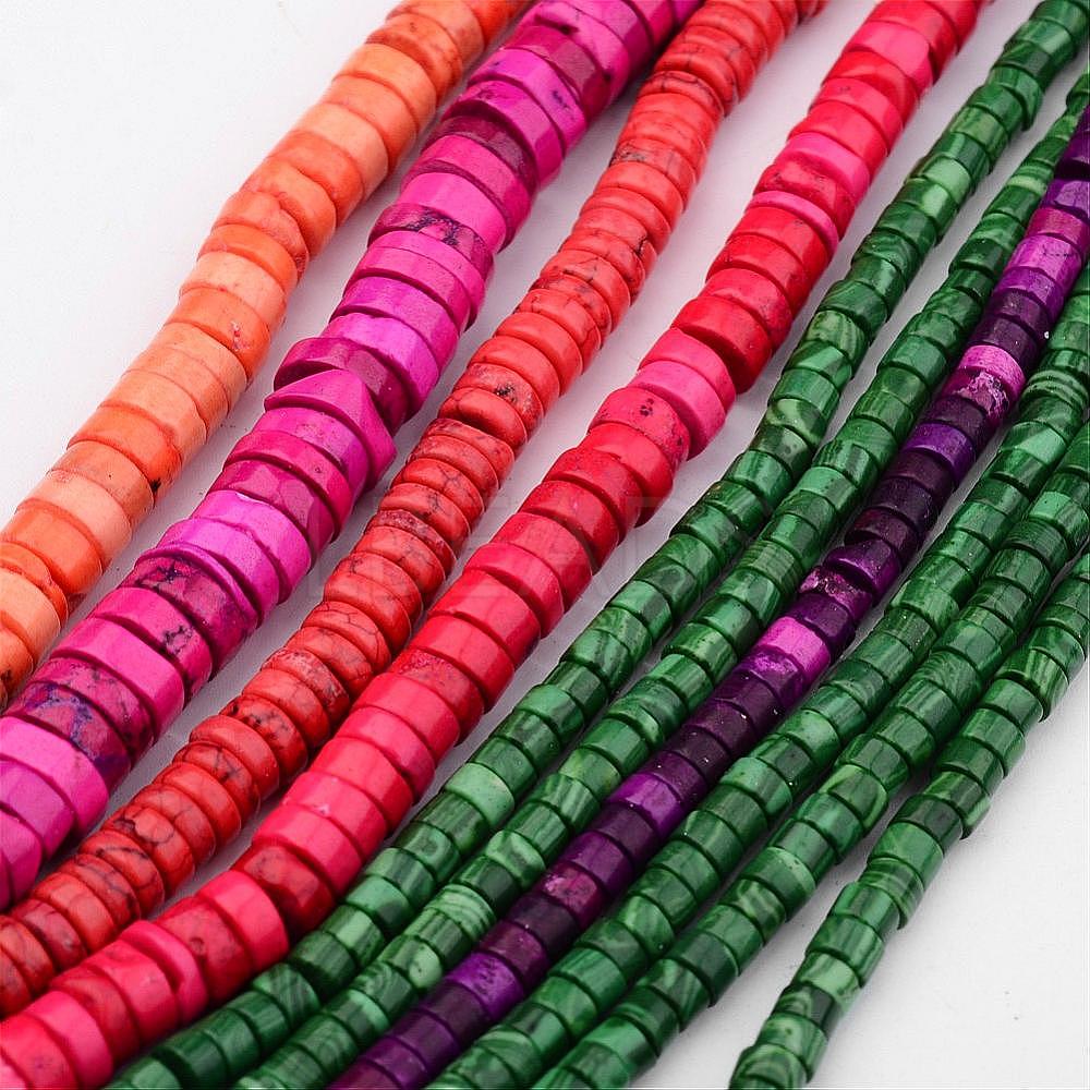 Natural Howlite and Synthetic Malachite Beads Strands - Lbeads.com